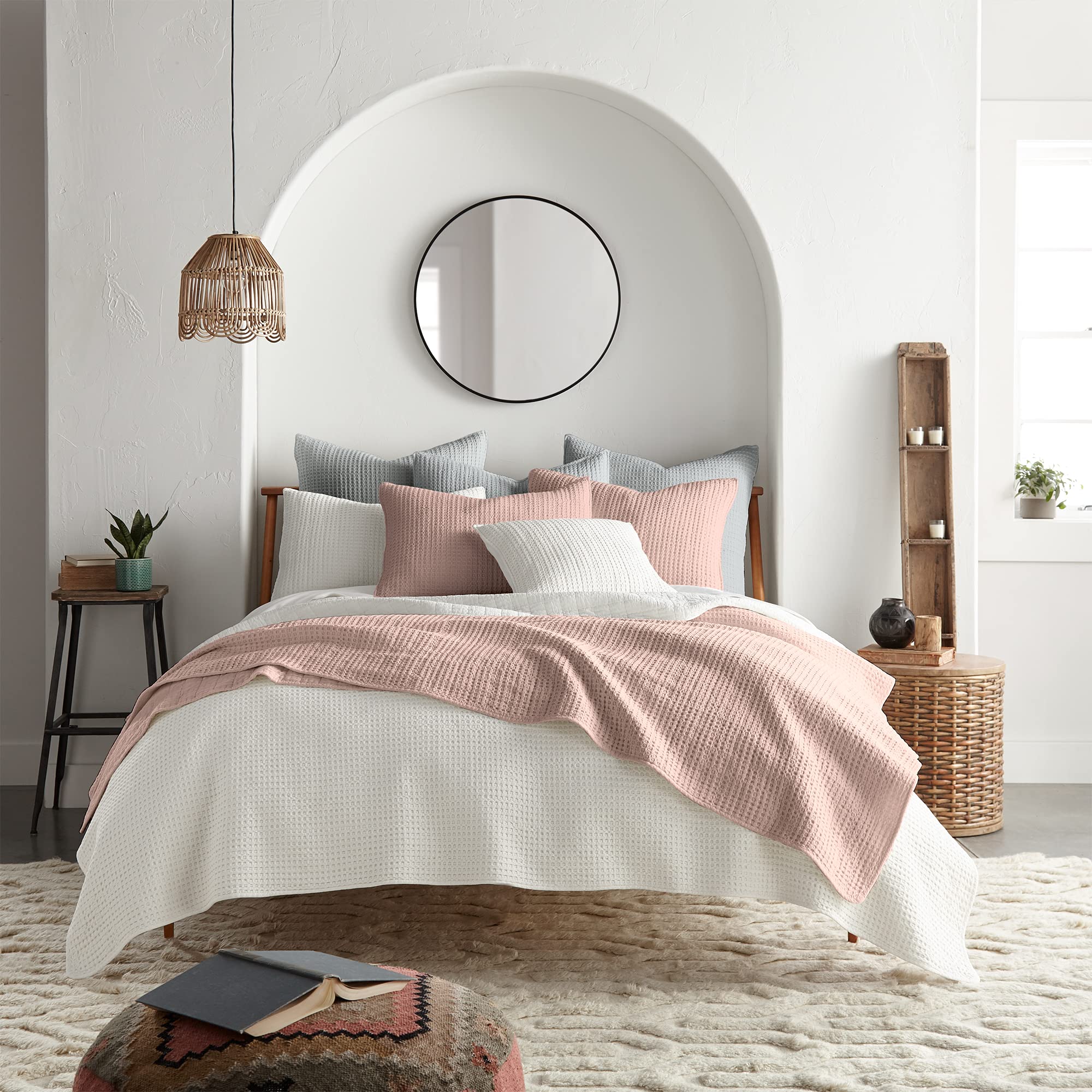 Levtex Home - Mills Waffle - Full/Queen Quilt Set - Cream Cotton Waffle - Quilt Size (88 x 92in.), Sham Size (26 x 20in.)