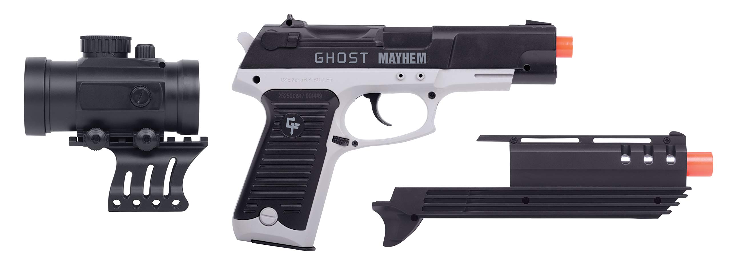Game Face GFM39PG Ghost Mayhem Spring-Powered Single-Shot Airsoft Pistol