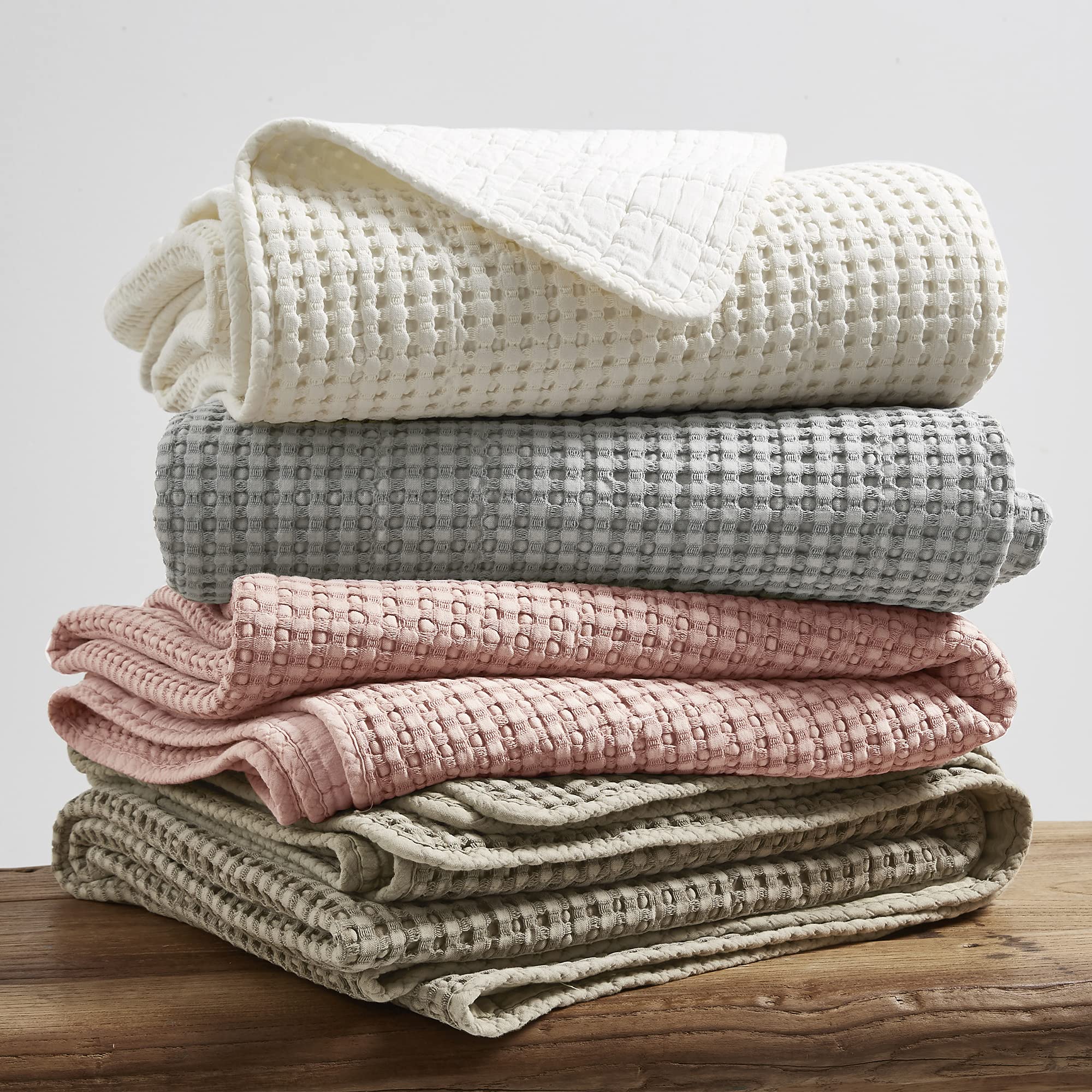 Levtex Home - Mills Waffle - Full/Queen Quilt Set - Cream Cotton Waffle - Quilt Size (88 x 92in.), Sham Size (26 x 20in.)