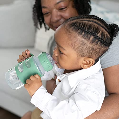 Dr. Brown’s® Milestones™ 100% Silicone Baby Bottle Handles, Wide-Neck, Light Blue, Green, Gray, 3 Pack, 4m+