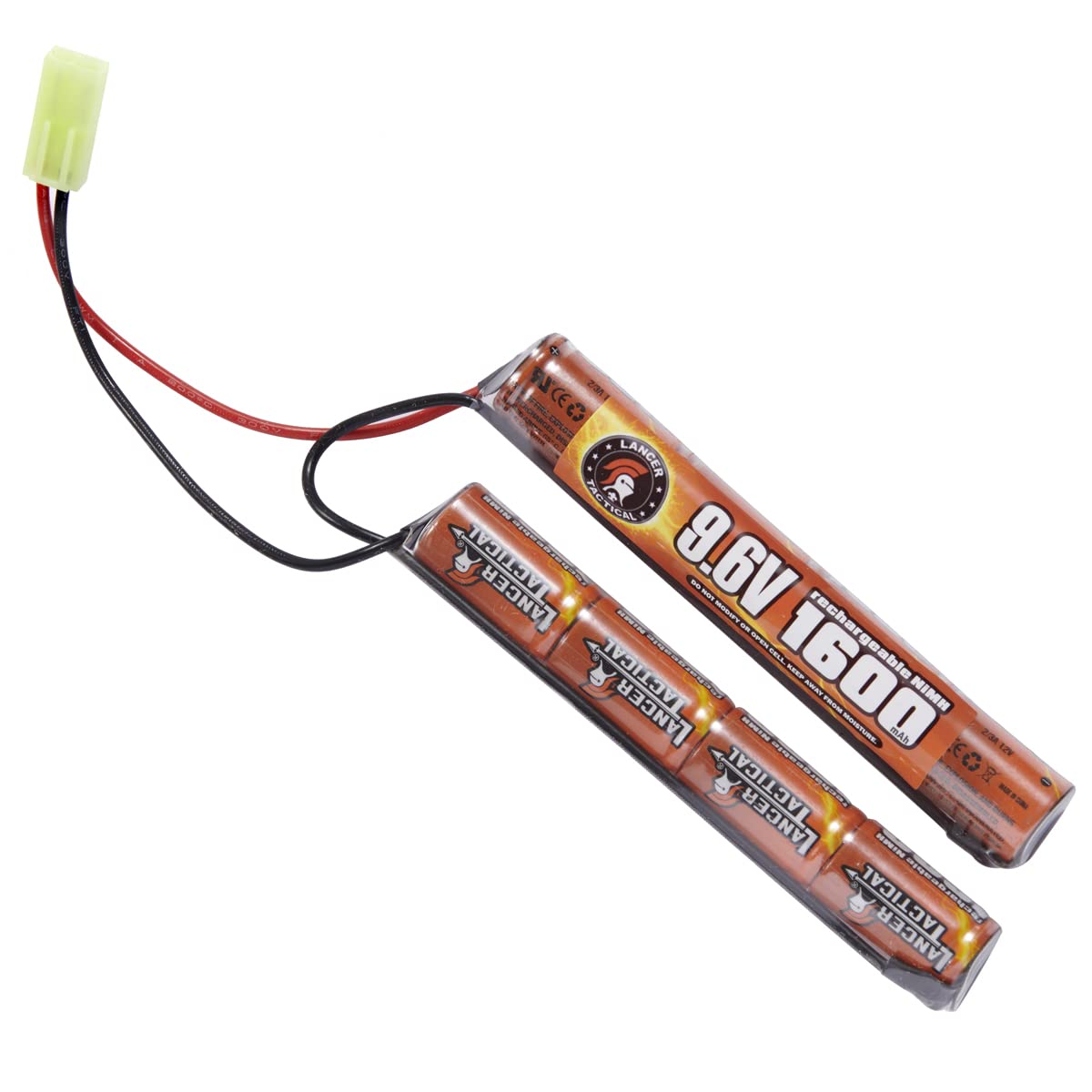 Lancer Tactical Airsoft RC Battery Charger and 9.6V NiMH 1600mAh Rechargeable Butterfly Battery Pack for Airsoft AEGs