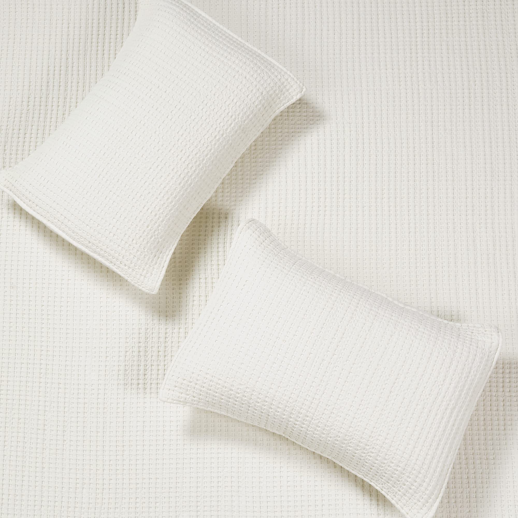 Levtex Home - Mills Waffle - Full/Queen Quilt Set - Cream Cotton Waffle - Quilt Size (88 x 92in.), Sham Size (26 x 20in.)