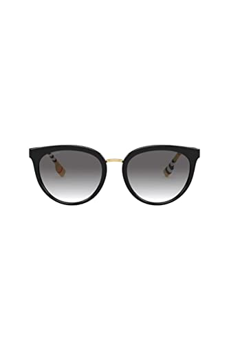 BURBERRY Willow BE 4316 385311 Black Plastic Round Sunglasses Grey Gradient Lens
