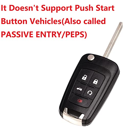 Remote Flip Key Fob Replacement Fits for Chevy Cruze Equinox Camaro Malibu Sonic Impala Buick Lacrosse Regal Verano Encore Allure GMC Terrain 2010-2021 Keyless Entry Remote Control OHT01060512 Set 1