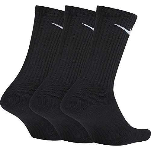 Nike Unisex Bag Cotton Crew 6-Pair Pack Black/White LG (Men's Shoe 8-12, Women's Shoe 10-13)
