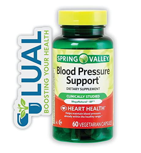 Spring Valley Blood Pressure Support, Heart Health, 60 Capsules. Includes Luall Fridge Magnetic