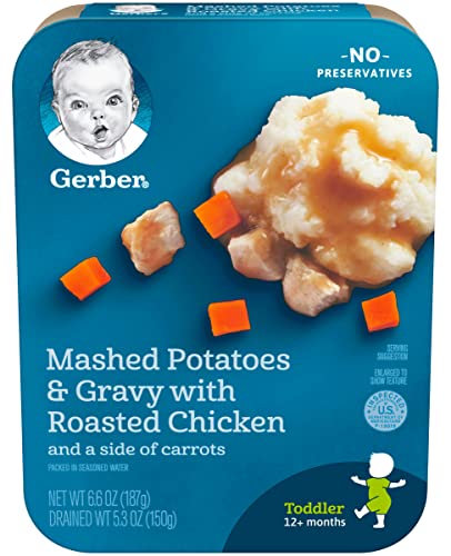 Gerber Graduates Lil' Meals MASHED POTATOES & GRAVY WITH ROASTED CHICKEN & CARROTS - 6.6oz. (Pack of 6)