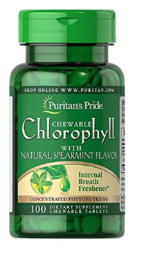 Puritans Pride Chewable Chlorophyll with Natural Spearmint Flavor, 100 Count