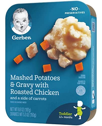 Gerber Graduates Lil' Meals MASHED POTATOES & GRAVY WITH ROASTED CHICKEN & CARROTS - 6.6oz. (Pack of 6)