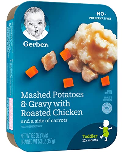 Gerber Graduates Lil' Meals MASHED POTATOES & GRAVY WITH ROASTED CHICKEN & CARROTS - 6.6oz. (Pack of 6)
