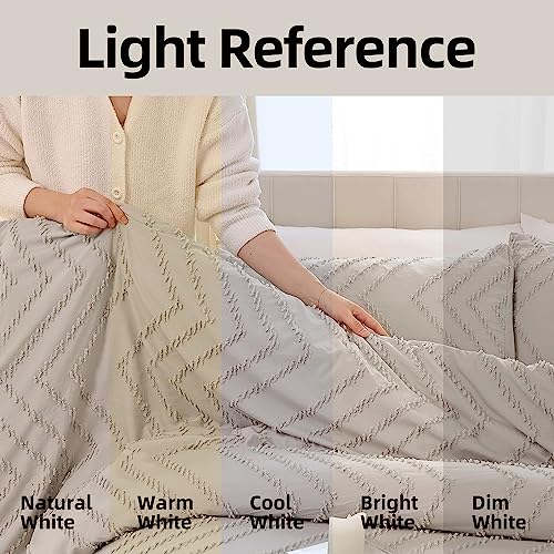 YIRDDEO Oatmeal King Size Comforter Set 3Pcs, Boho King Comforter Set Farmhouse King Size Bedding Set, Vertical Tufted King Bed Set, Lightweight Neutral King Bedroom Set (1 Comforter 2 Pillowcase)