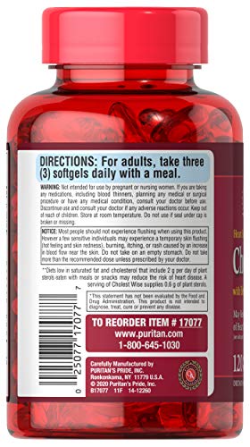 Puritans Pride Heart Essentials Cholest Wise with Plant Sterols-120 Softgels