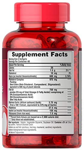 Puritans Pride Heart Essentials Cholest Wise with Plant Sterols-120 Softgels