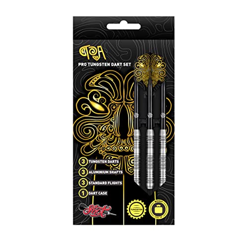 Shot! TOA Steel Tip Dart Set Tungsten Pro Throwing Darts Steel Tip Set Professional Metal Tip Bar Darts for Adults (23)