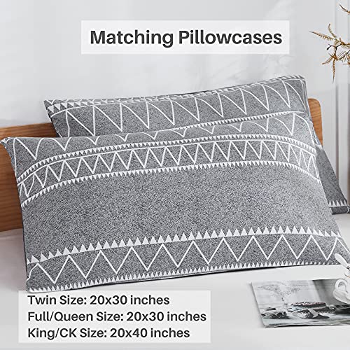Atarashi Grey Comforter Set Twin, Soft Microfiber Reversible Gray Boho Down Alternative Comforter Set for Twin Bed- 2 Pieces (1 Solid Comforter + 1 Pillowcase), Bedding Duvet Set 66"x 90"