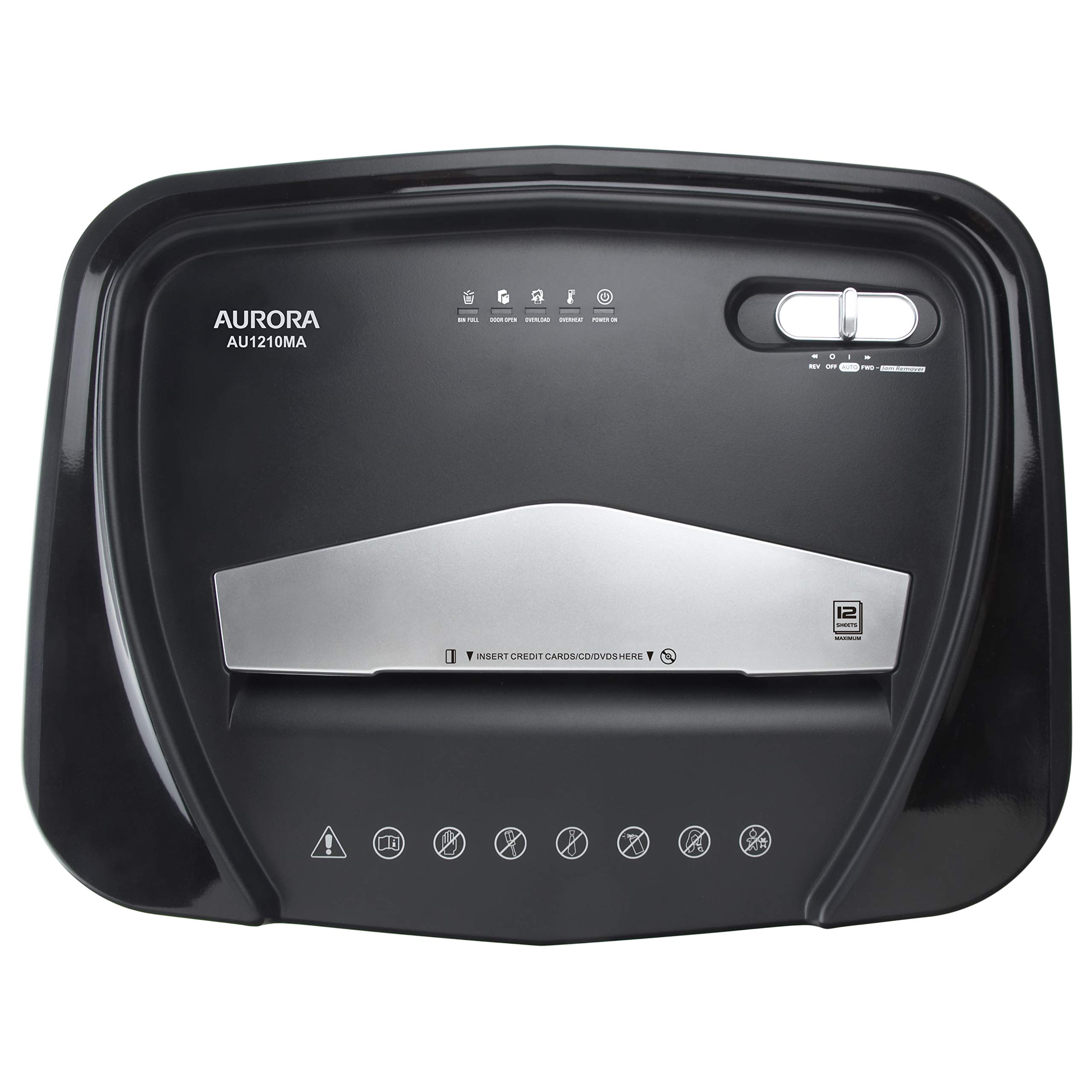 Aurora AU1210MA Professional Grade High Security 12-Sheet Micro-Cut Paper/ CD and Credit Card/ 60 Minutes Continuous Run Time Shredder