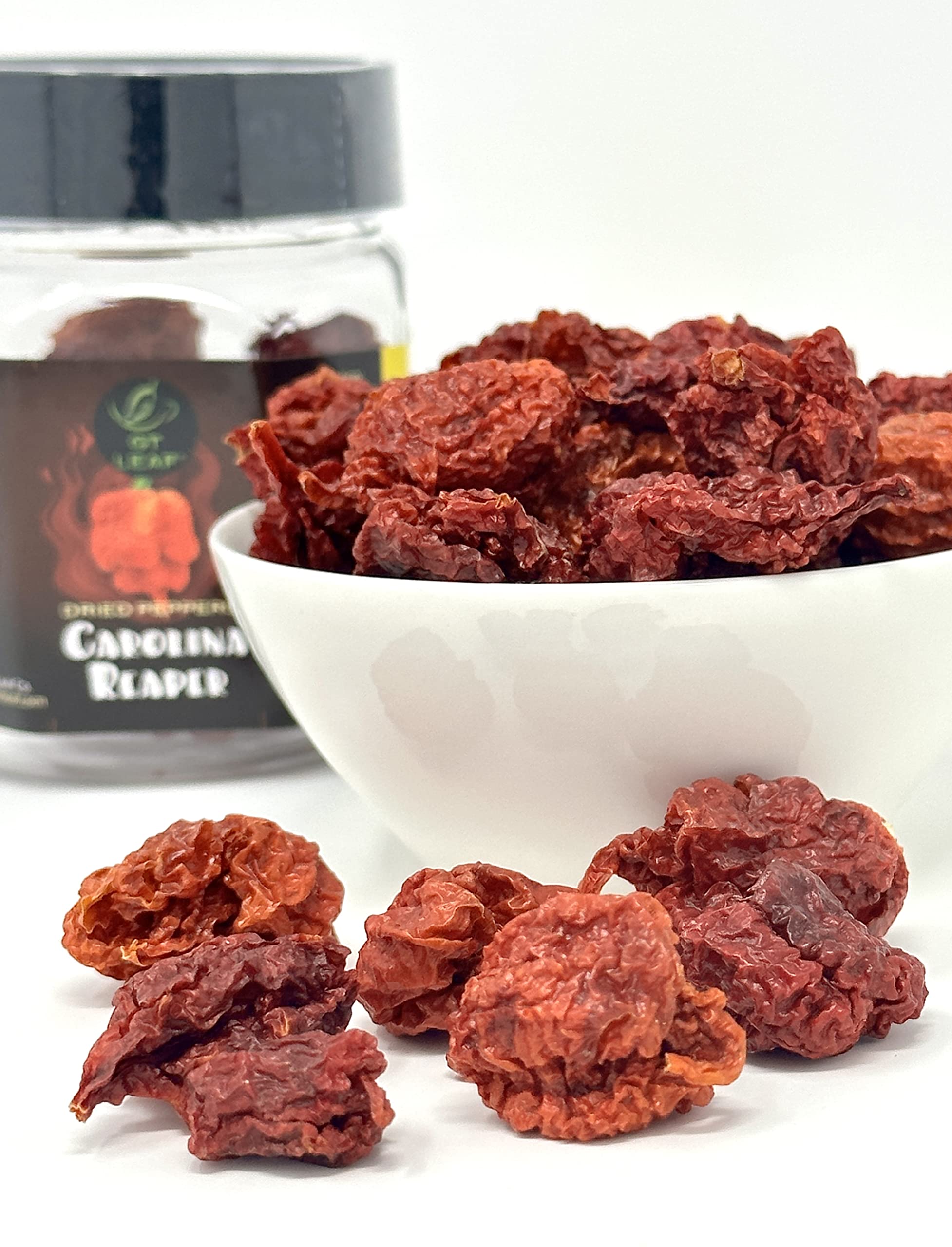 G GT LEAF Carolina Reaper Chili Pepper, Whole Dried (8 Minimum, plus Bonus Peppers)