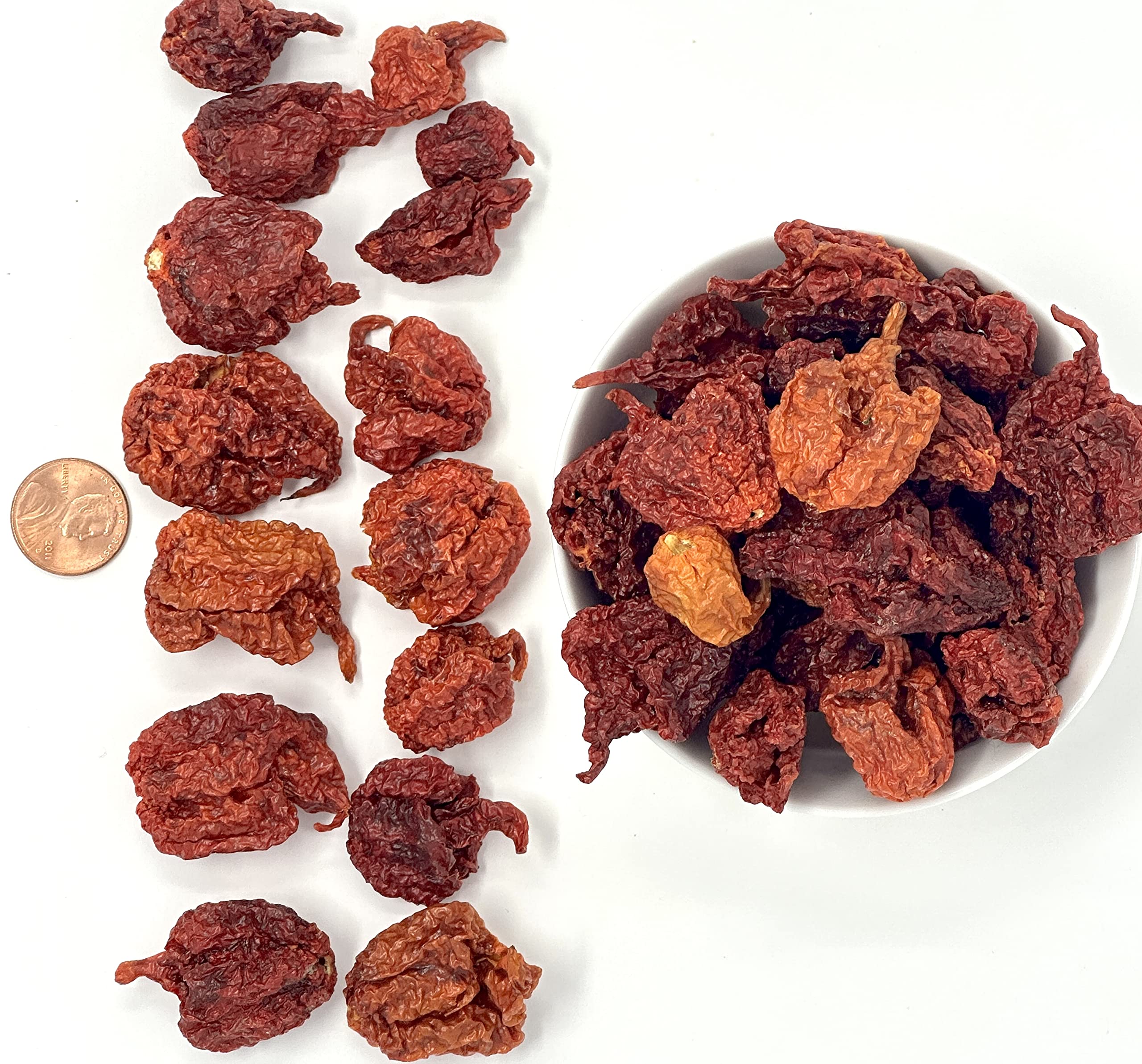 G GT LEAF Carolina Reaper Chili Pepper, Whole Dried (8 Minimum, plus Bonus Peppers)