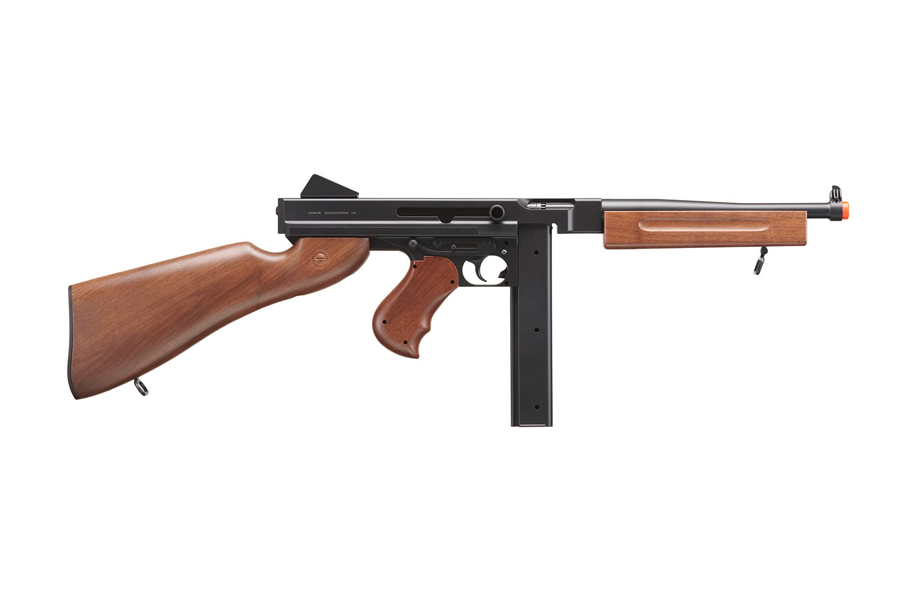 Airsoft Tommy Thompson Durable Submachine Gun WW2 Chicago Typewriter Full Auto SMG AEG with Extra Stick Magazines, Battery and Charger