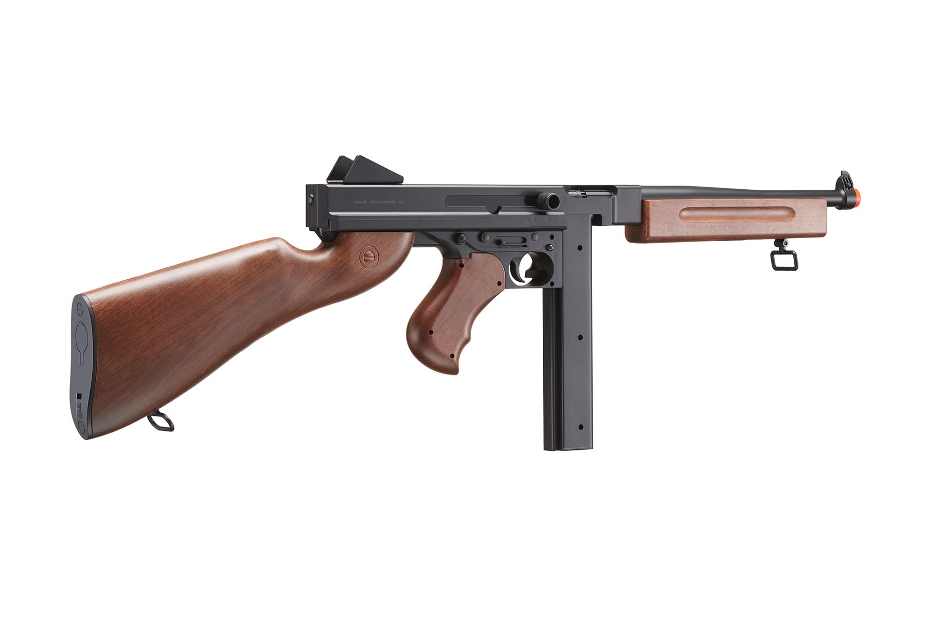 Airsoft Tommy Thompson Durable Submachine Gun WW2 Chicago Typewriter Full Auto SMG AEG with Extra Stick Magazines, Battery and Charger