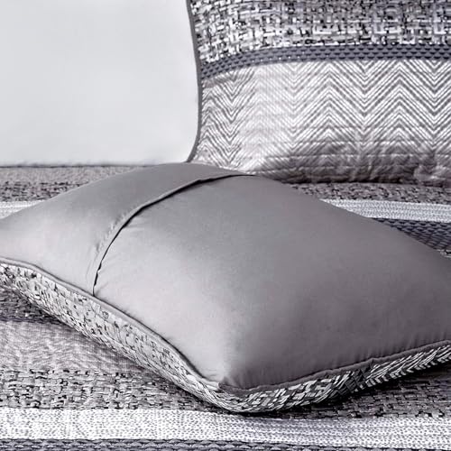 Madison Park Quilted Cal King Coverlet Set in Grey/Taupe Finish MP13-3400