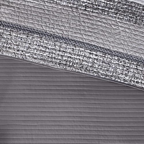 Madison Park Quilted Cal King Coverlet Set in Grey/Taupe Finish MP13-3400
