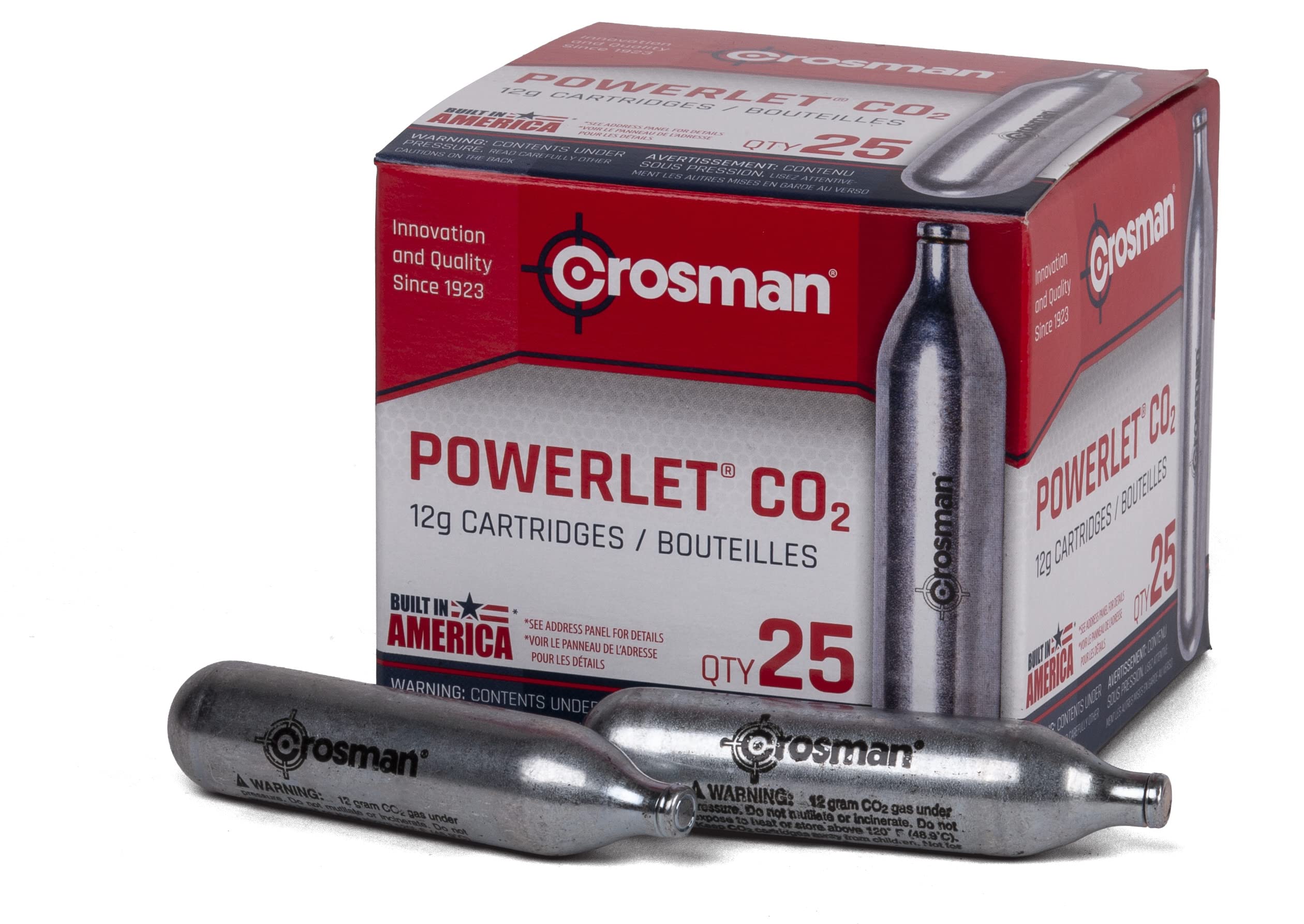 Crosman 25-Count 12-Gram CO2 Cartridges For Air Rifles And Air Pistols 2311-N