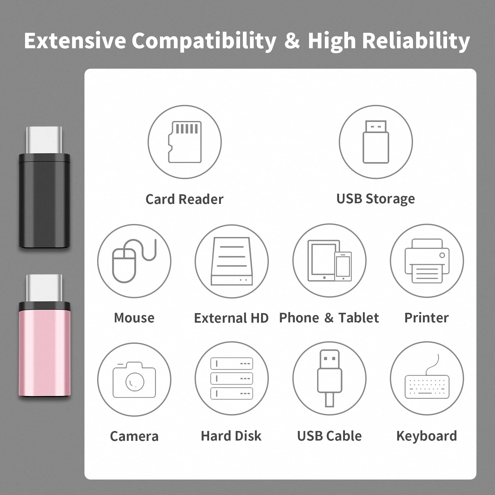 ACMEMATION for Lightning Female to USB C Male Adapter - 4 Pack 3.0 USB Type C Charger Connector Compatible with iPhone 15/15 Pro/15 Pro Max/15 Plus iPad Air Google Pixel Charging Data Transmission