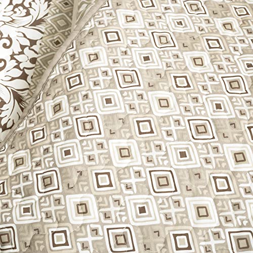 Lush Decor Boho Stripe Reversible Cotton Quilt 3-Piece Set, Full/ Queen, Neutral - Bold Colorful Bohemian Bedding Set