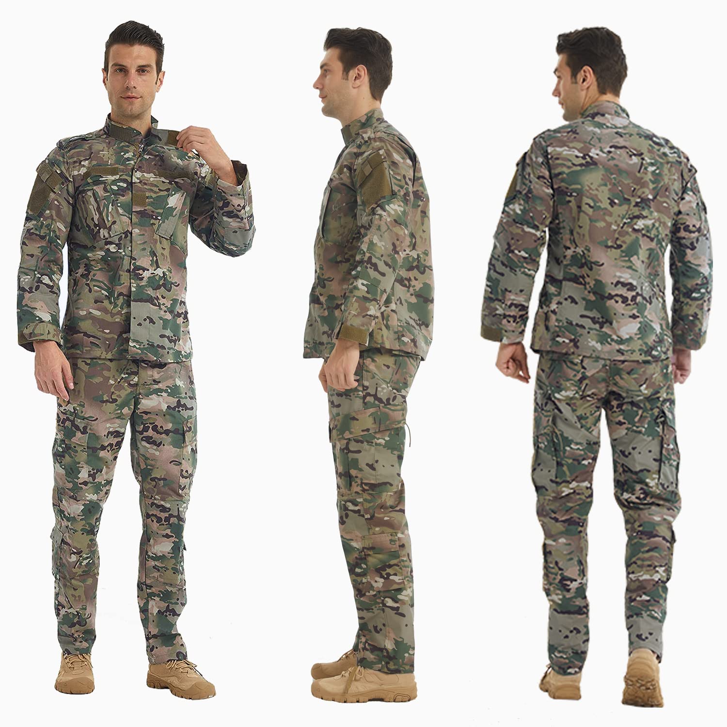 Mens Military Uniform Camouflage Jacket & Pants Set Training Shirt Hunting Paintball Pants
