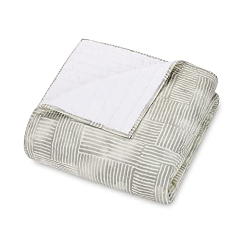 Ayesha Curry Stripe Square 3-Piece Quilt Set, Full/Queen, Green