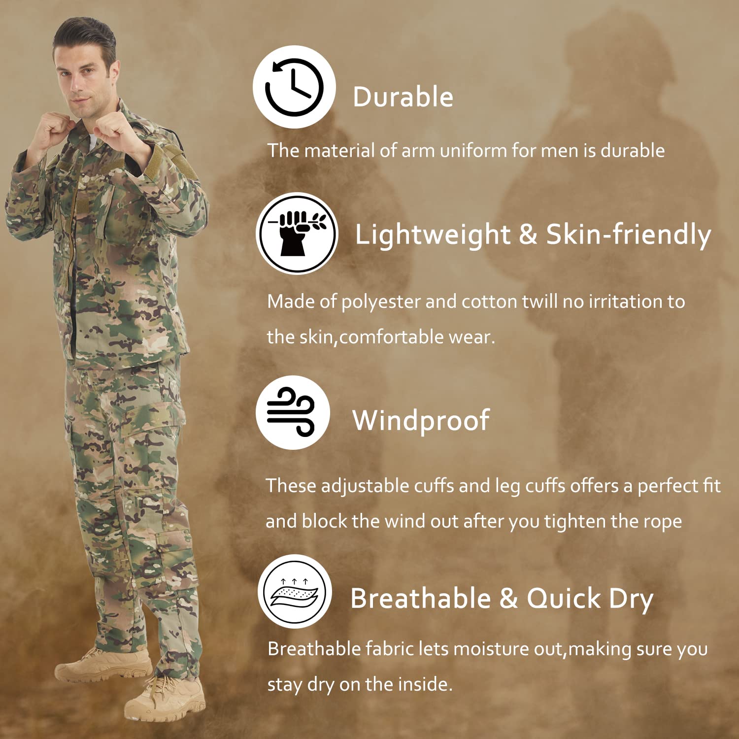 Mens Military Uniform Camouflage Jacket & Pants Set Training Shirt Hunting Paintball Pants