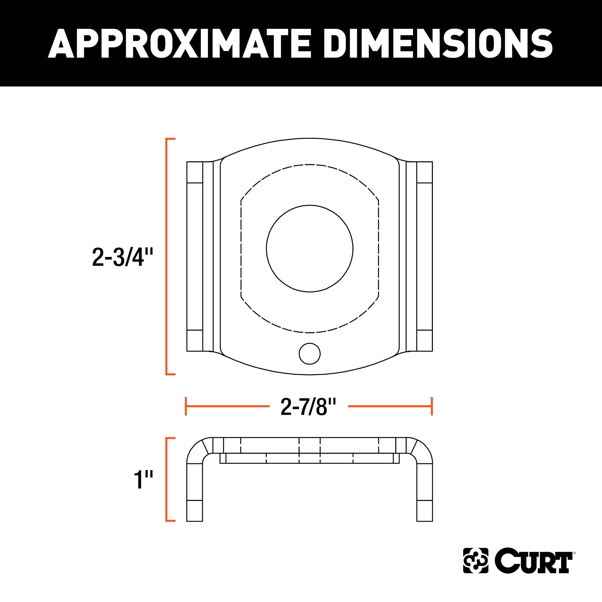 CURT 45007 Trailer Hitch Ball Mount Tongue Sleeve, Fits 2-1/2-Inch Tongue Width, 1-Inch Hole