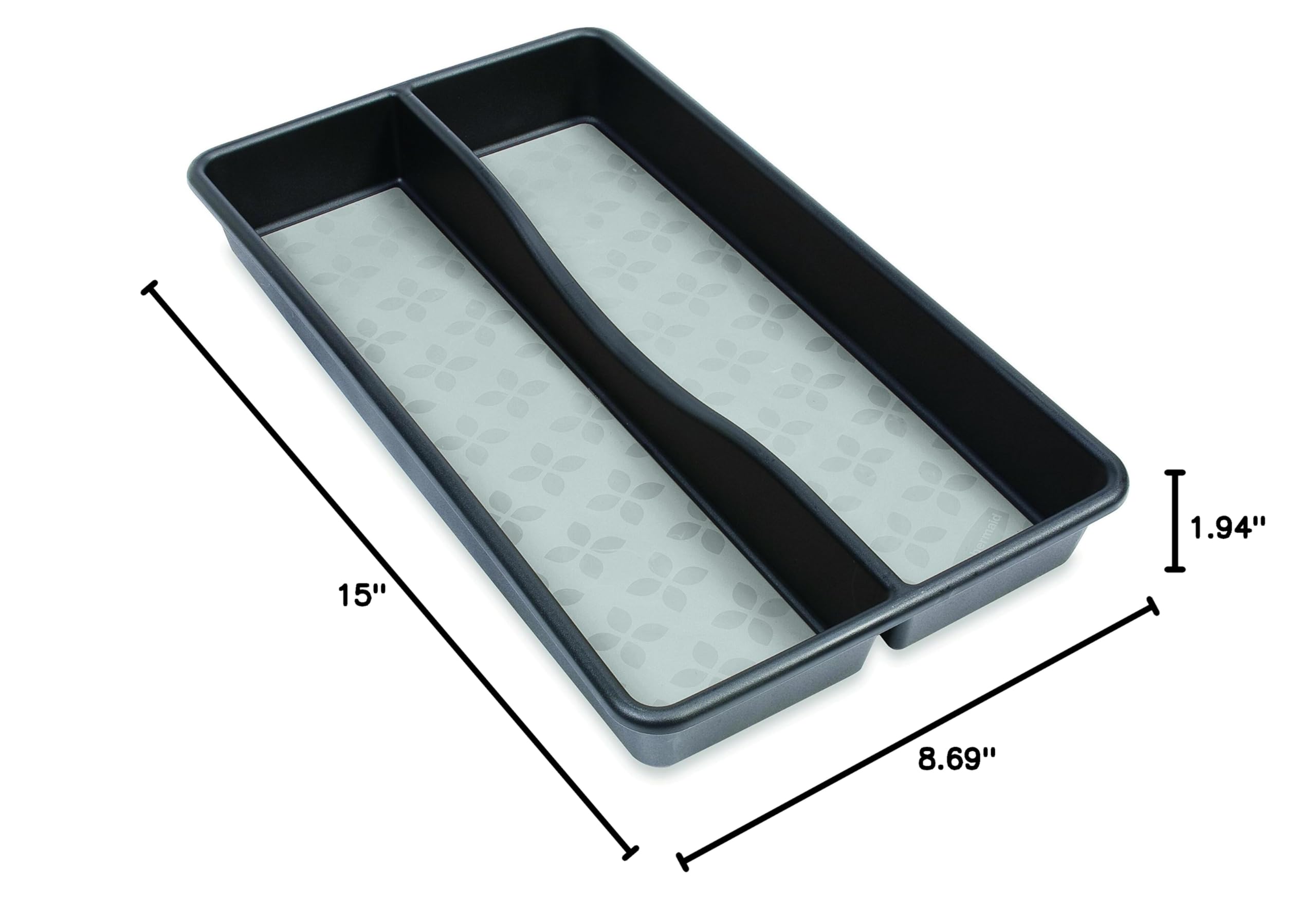 Rubbermaid No-Slip Gadget Tray, Black with-Gray Base 1994533