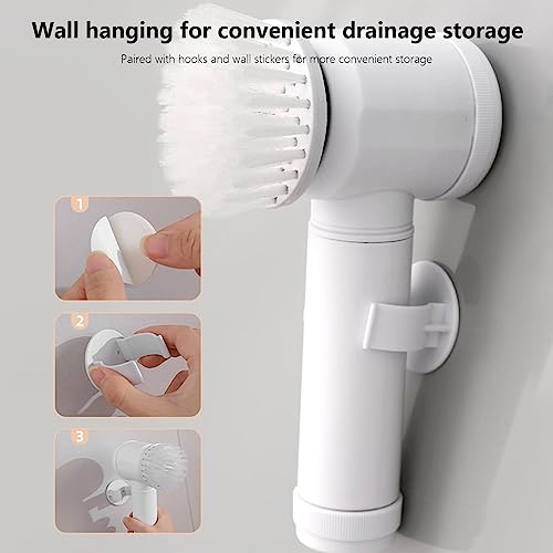 Sentmoon Clearance Cordless Electric Cleaning Brush, Electric Spin Scrub-BER with 5 Brush Heads, Power Scrub-BER, Rechargeable Cleaning Tools for Bathroom Wall Kitchen Tile Window Sink