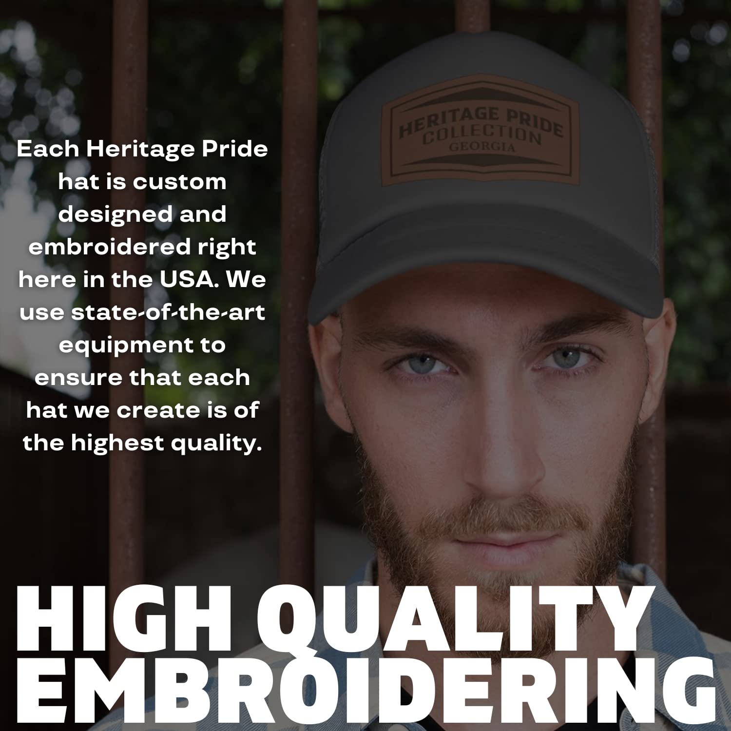 Heritage Pride Mens Bear Hat Embroidered Bear Mountain Forest Tamarack Mens Mesh Back Trucker Hat Baseball Cap-Royal/White