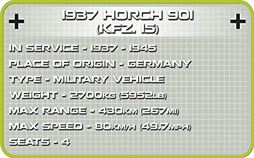 COBI Historical Collection 1937 Horch 901 (Kfz.15) German Off-Road Car, Black
