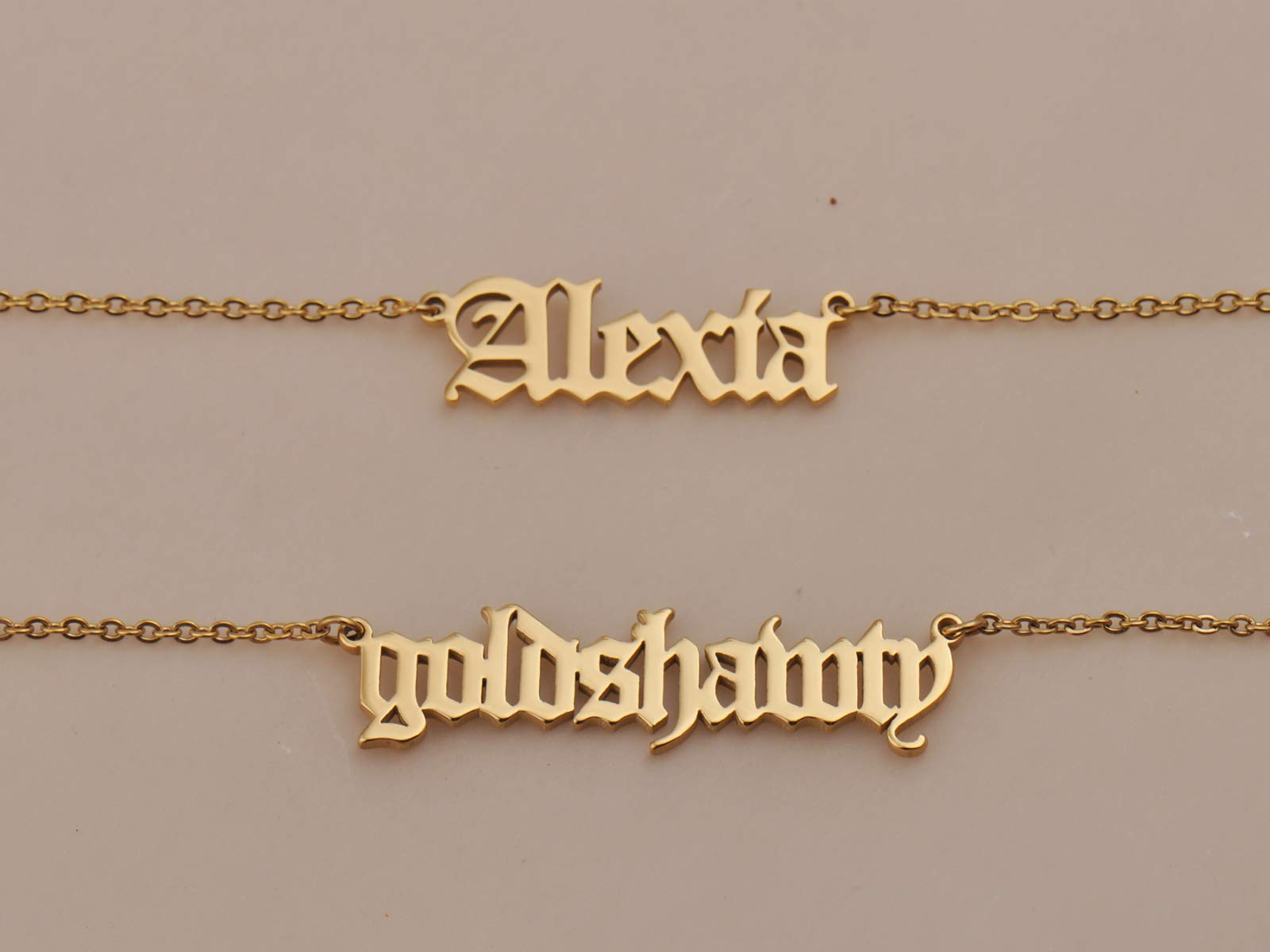 LikeFun Personalized 18K Gold Plated My Name Necklace Jewelry Gifts for Her Cobi