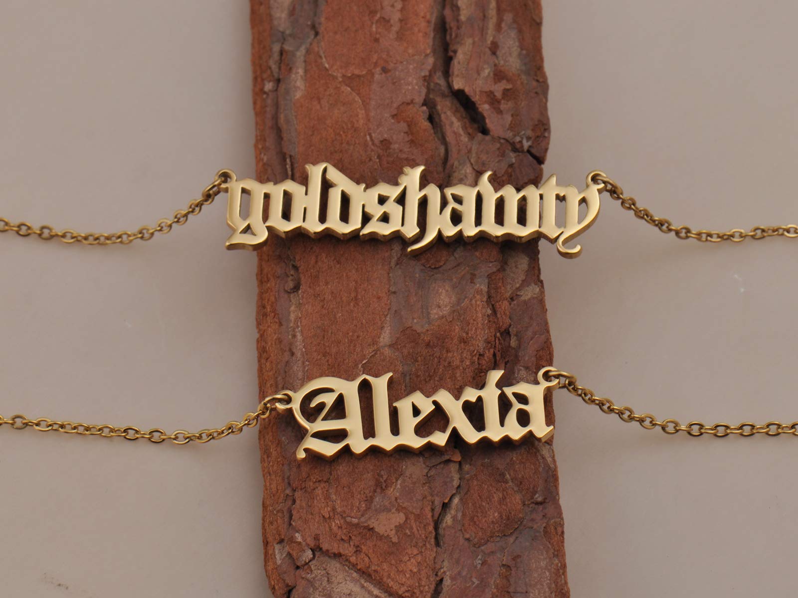 LikeFun Personalized 18K Gold Plated My Name Necklace Jewelry Gifts for Her Cobi