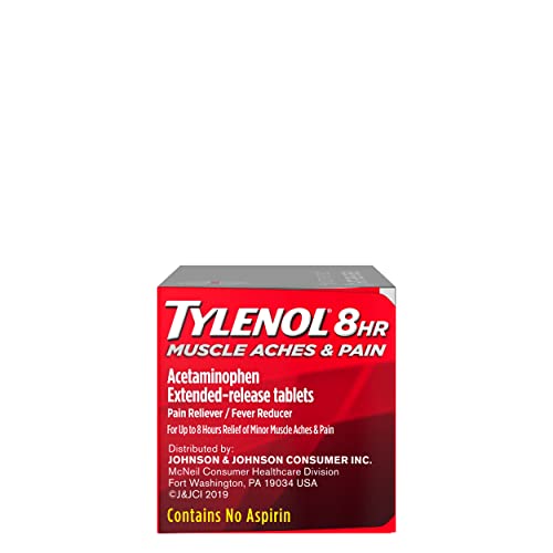 Tylenol 8 Hour Muscle Aches & Pain Acetaminophen Tablets for Muscle & Back Pain, 100 Count