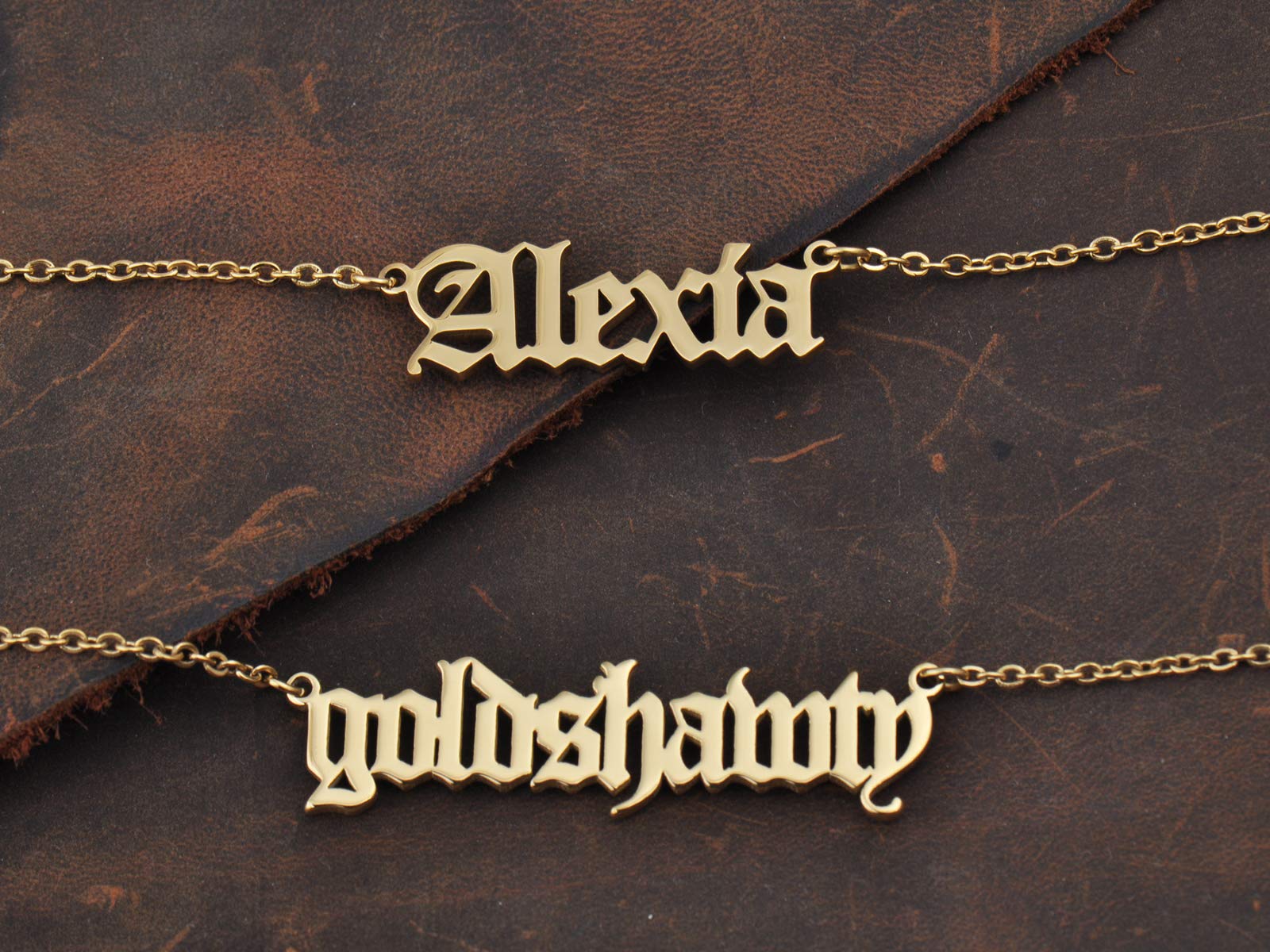 LikeFun Personalized 18K Gold Plated My Name Necklace Jewelry Gifts for Her Cobi