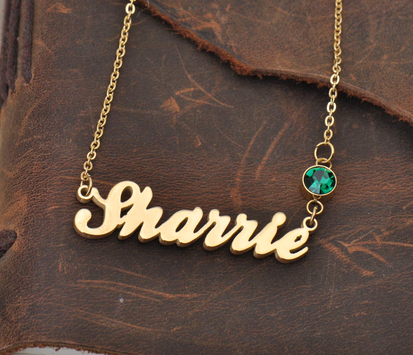 HUAN XUN Custom Mom Name Necklace Cobi with Birthstone Best Jewelry Gifts