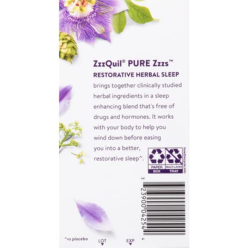 Vicks Zzzquil Pure Zzzs, Restorative Herbal Sleep, Melatonin Free Plant-Based Sleep Supplement , 40 Tablets (Pack of 4)