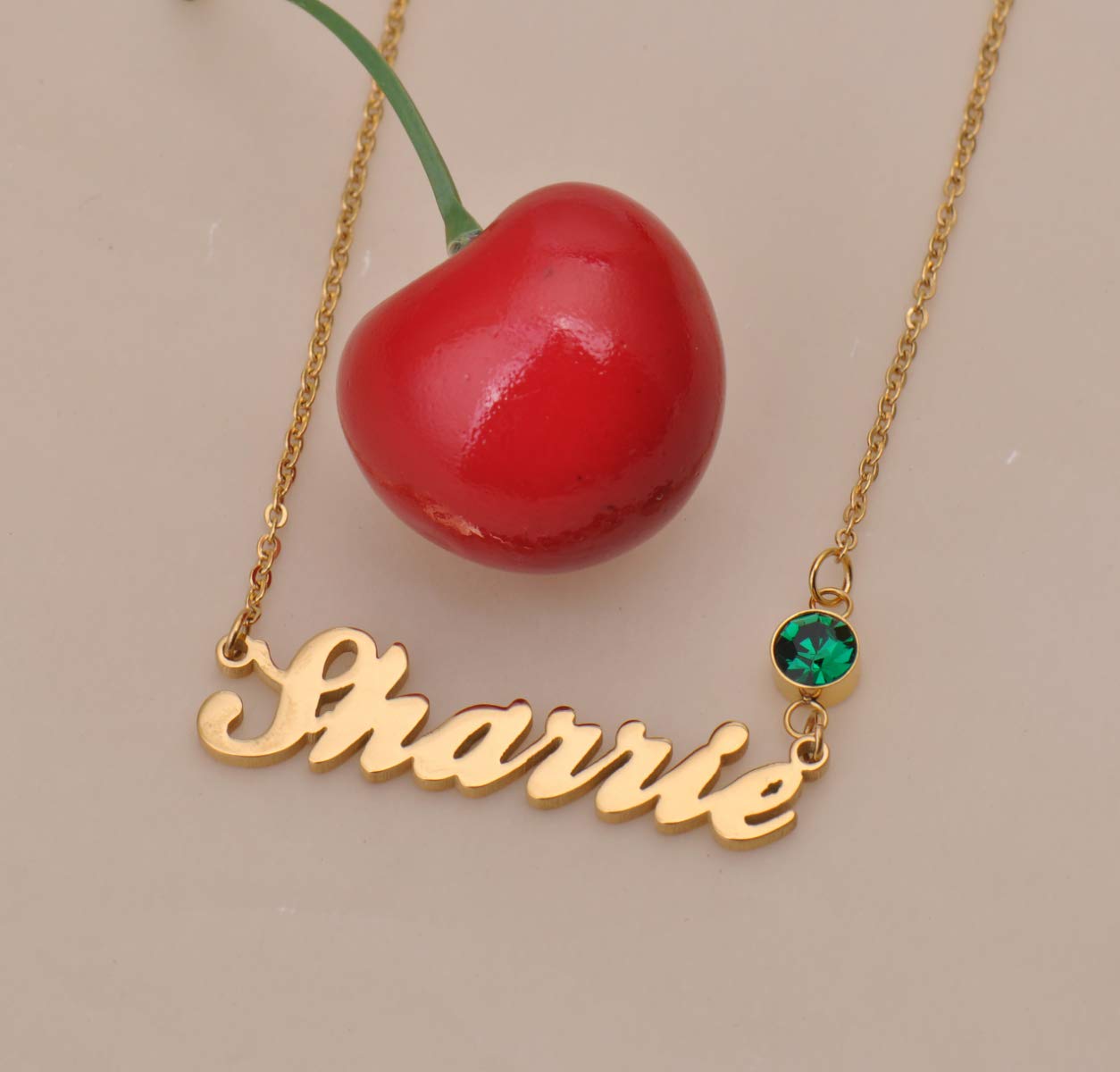 HUAN XUN Custom Mom Name Necklace Cobi with Birthstone Best Jewelry Gifts
