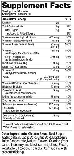OLLY Men's Multivitamin Gummy, Immune Support, Vitamins A, C, D, E, B, Lycopene, Zinc, BlackBerry, 60 Day Supply - 120 Count