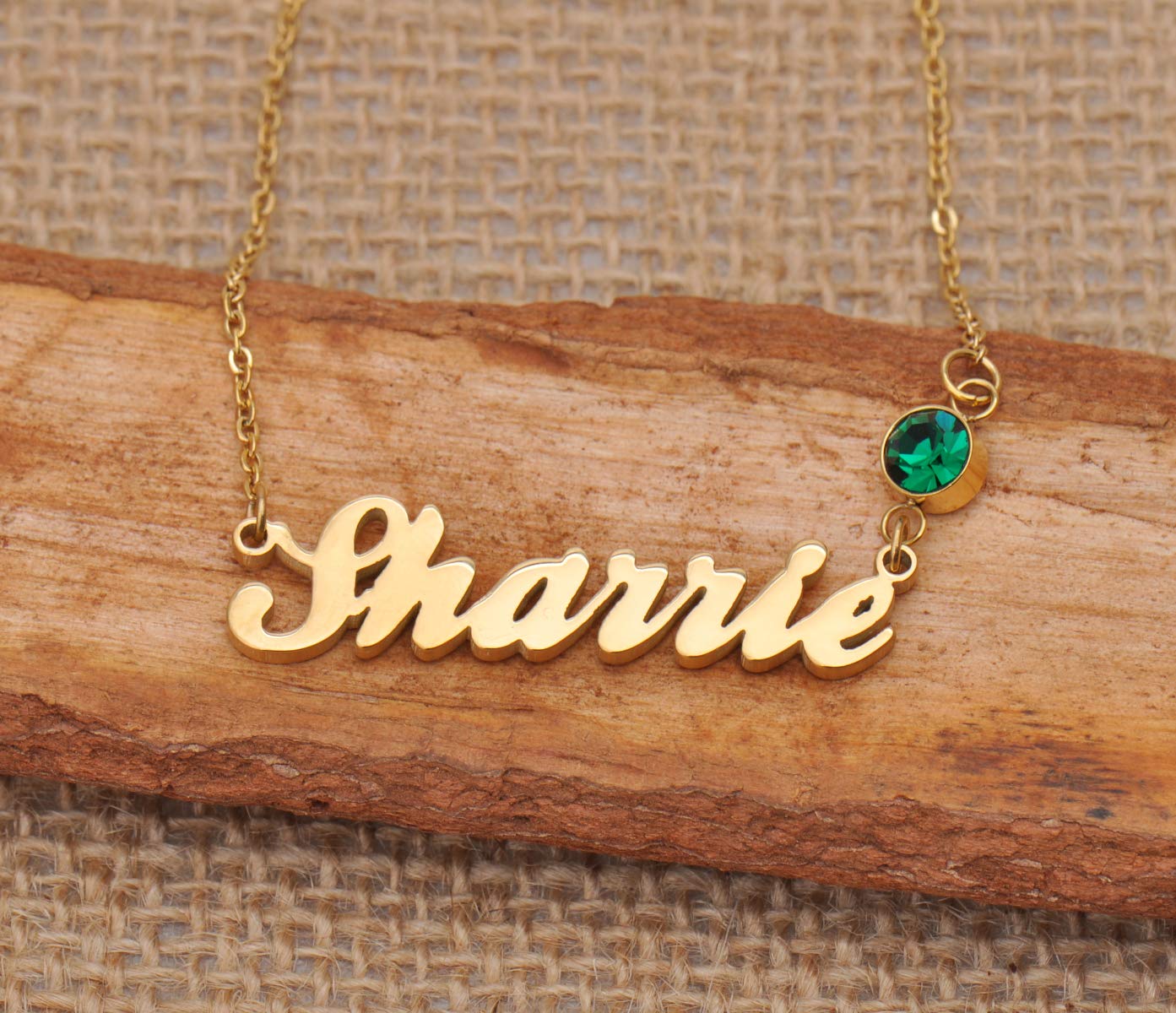 HUAN XUN Custom Mom Name Necklace Cobi with Birthstone Best Jewelry Gifts