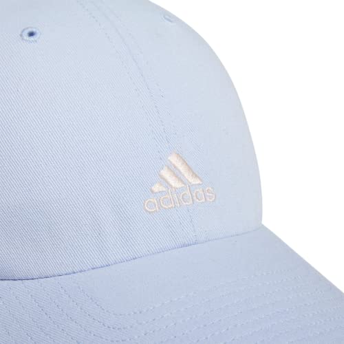 adidas Women's Saturday Relaxed Fit Adjustable Hat, Blue Dawn/Wonder Quartz Beige, One Size
