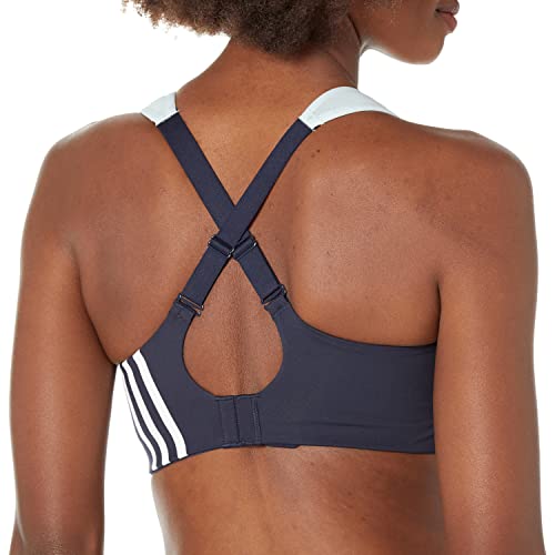 adidas Women's TLRD Impact Training High Support Bra, Ink/Almost Blue/Almost Yellow/White, XX-Small D