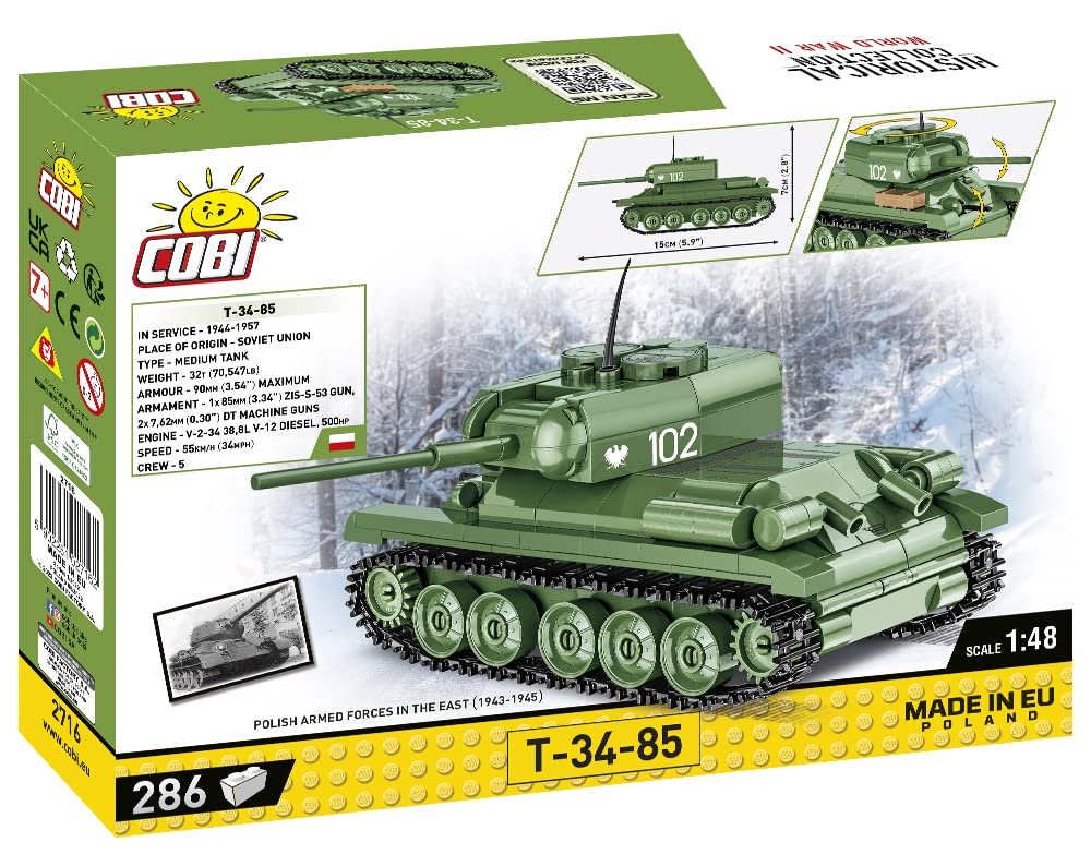 Cobi toys 286 Pcs Hc WWII /2716/ T-34-85
