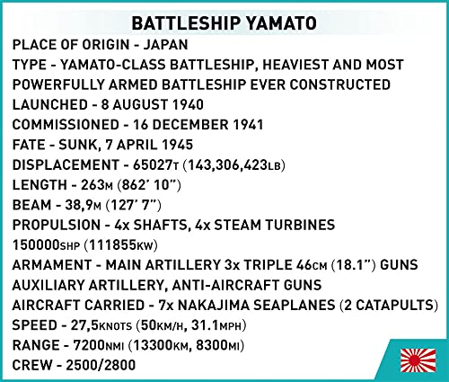 Cobi toys 2684 Pcs Hc WWII /4832/ Battleship Yamato Executive Edition